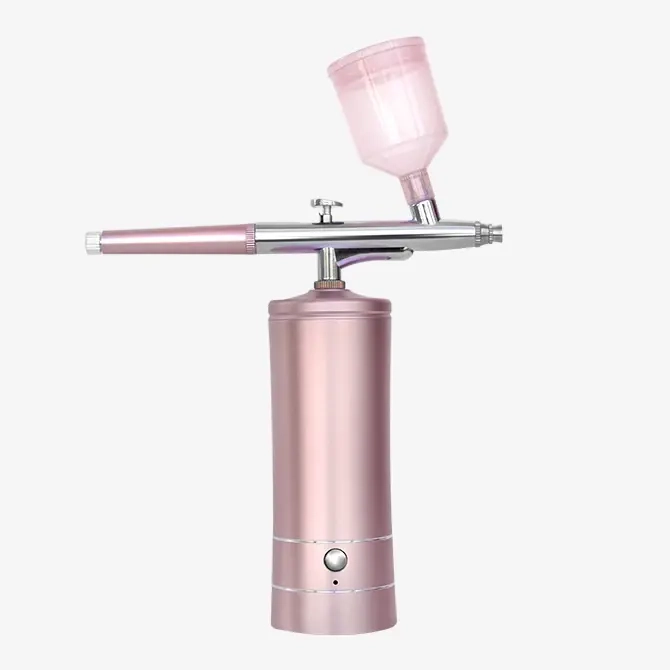 AirBrush aerograph for eyebrow coloring pink color - set